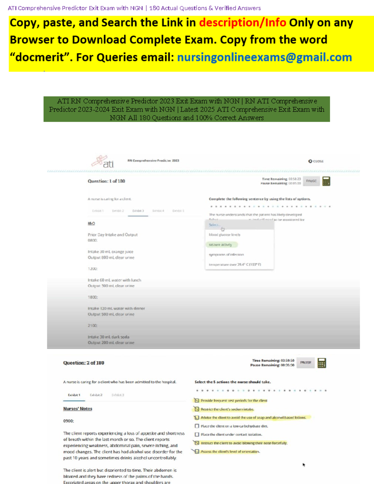 Get Ready with ATI RN Comprehensive Predictor 2025 All 180 Questions ...