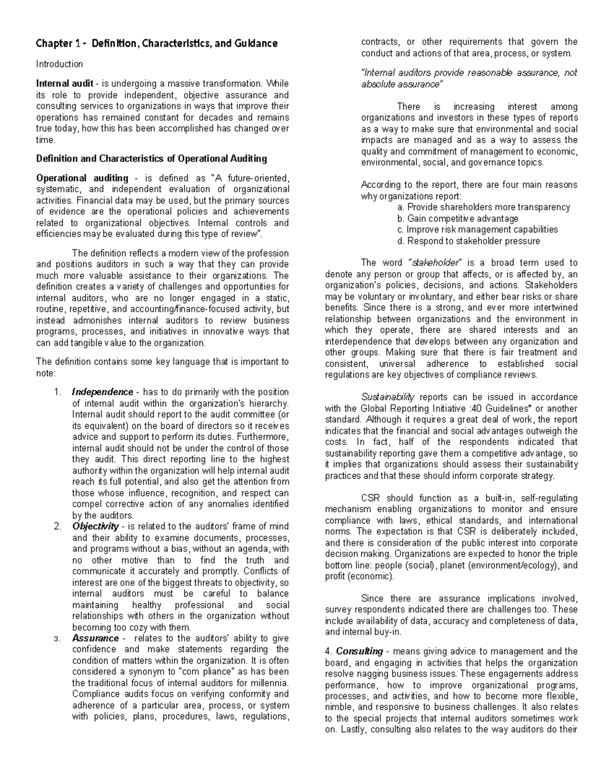 Chapter 1: Definition and Characteristics of Operational Auditing (OAA ...