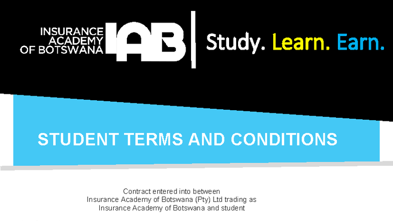 iAB Student Terms and Conditions 2020: Study, Learn, Earn - Studocu