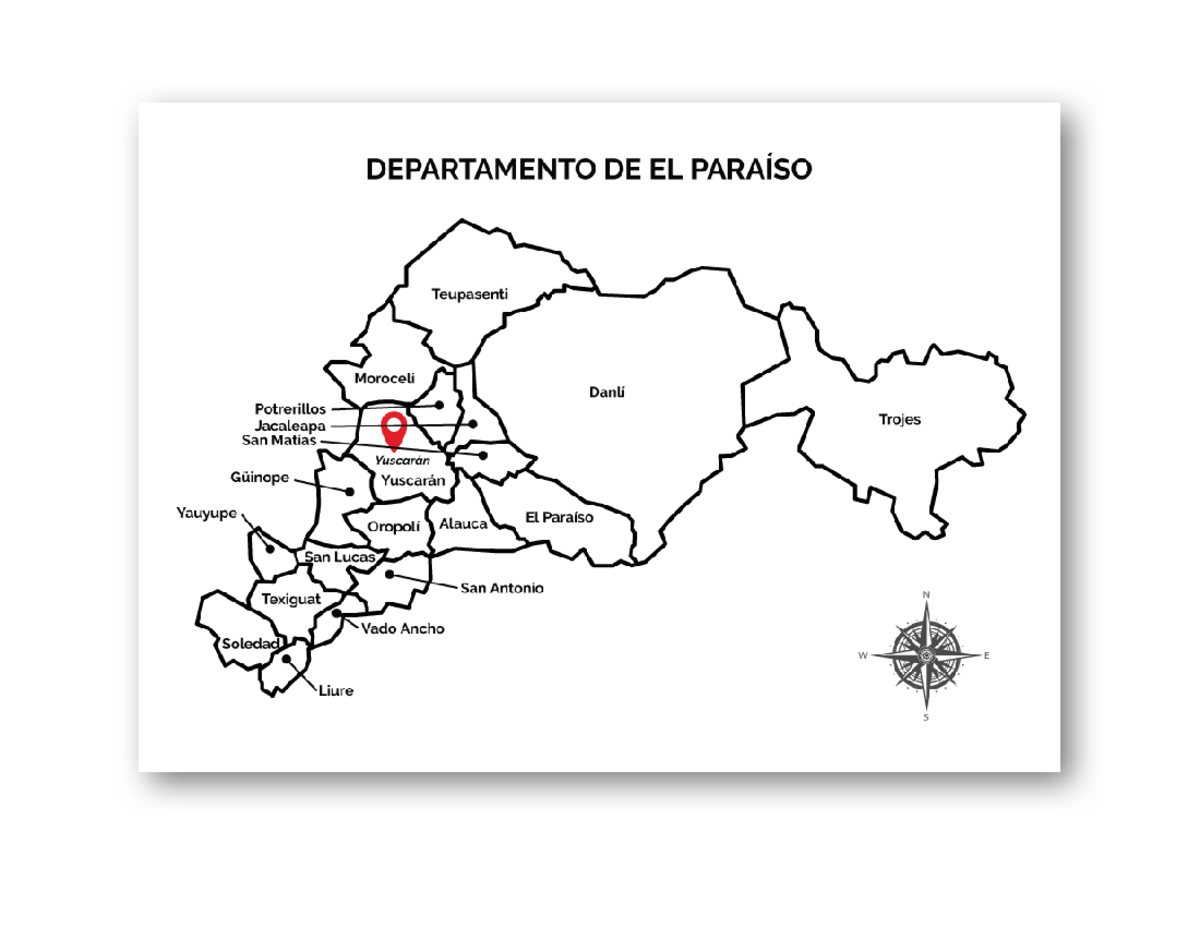Mapa de Municipios del Departamento de El Paraíso y Olancho - Studocu