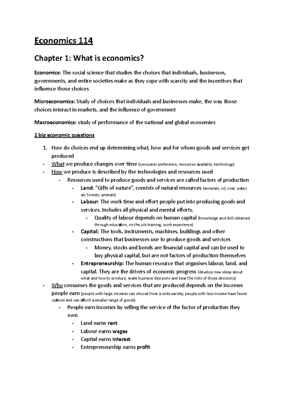 Econ 114 Unit 3: Decision Making Under Scarcity and Choice Models - Studocu