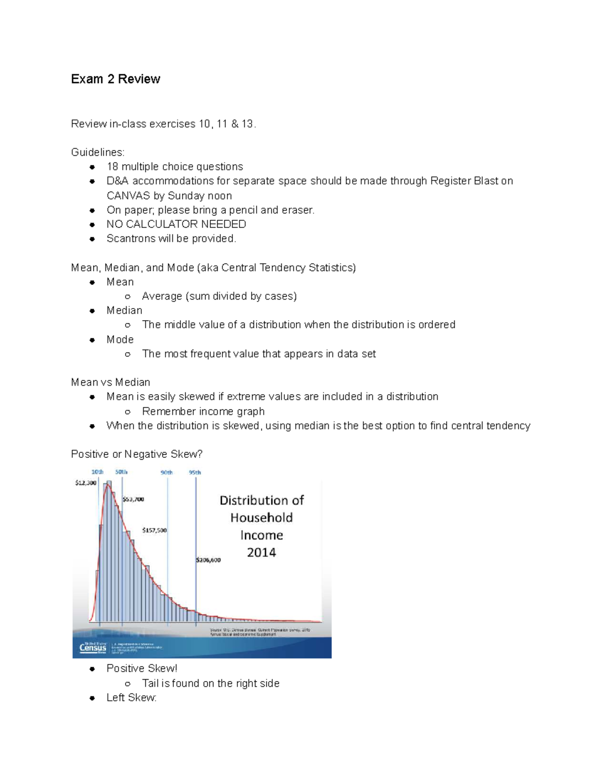 STATS 10/17 Exam 2 Review: Key Concepts & Guidelines - Studocu