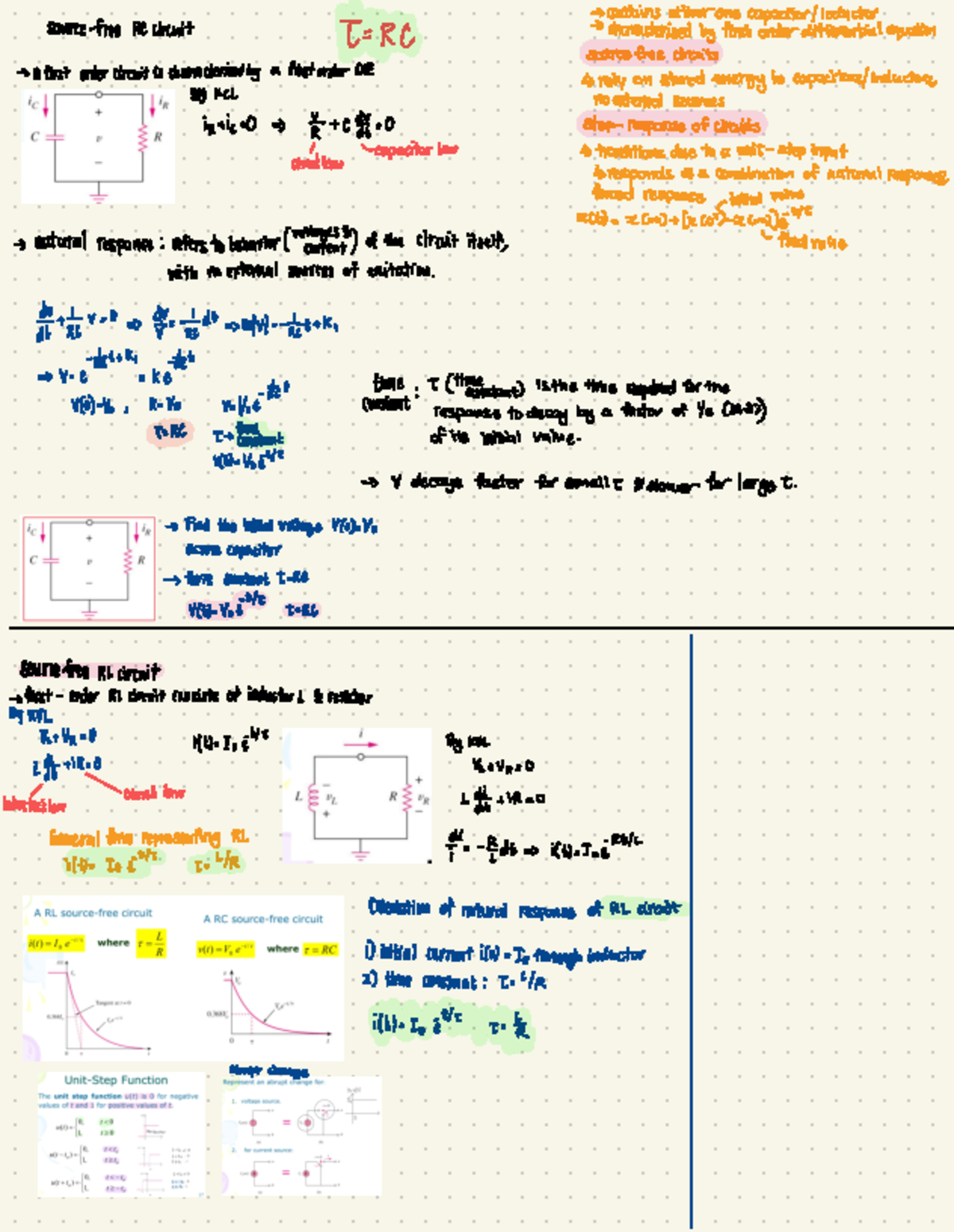 4.Forced Response Of First Order Circuits - > contains either one capacitor/inductor source-free ...