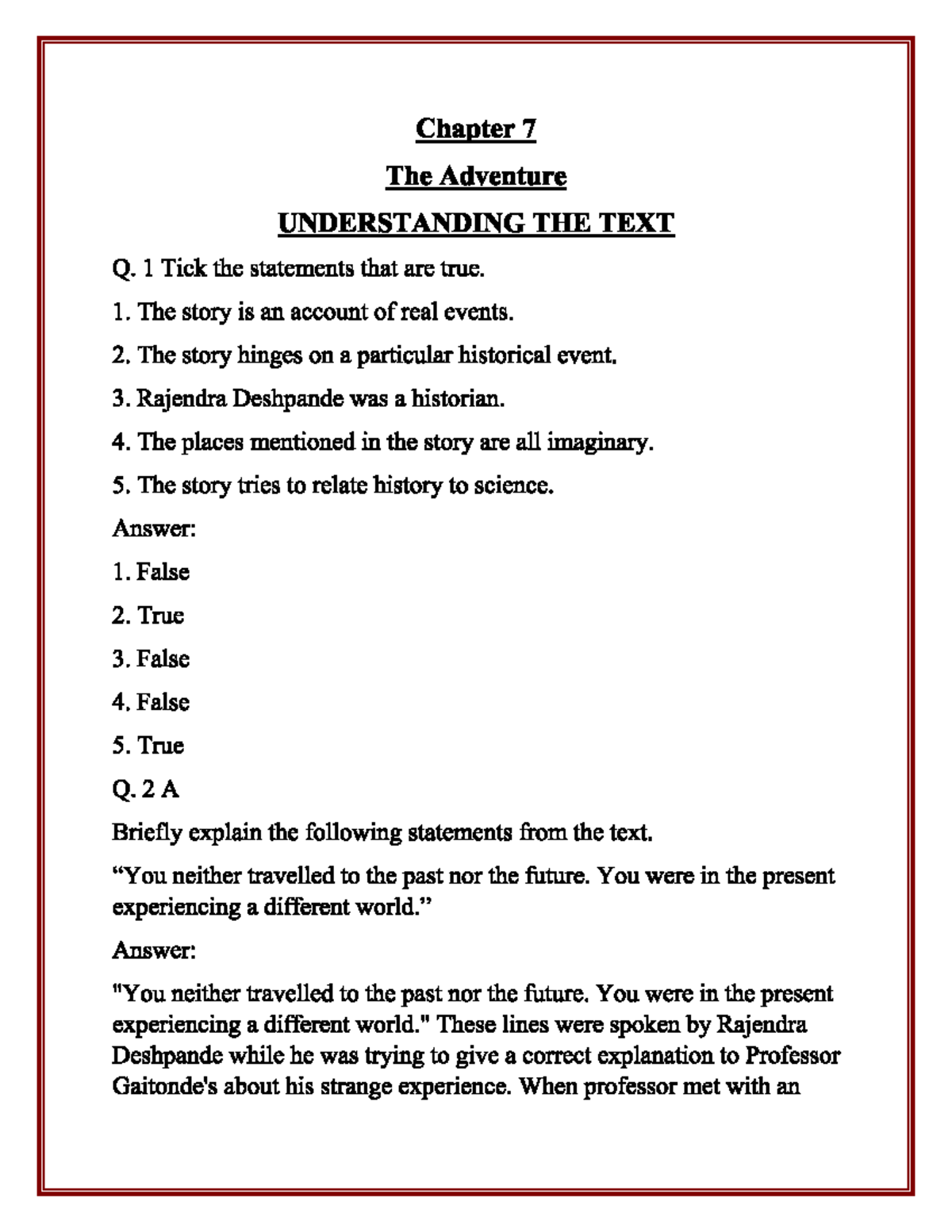 Chapter 7: The Adventure - Understanding Key Concepts and Theories ...