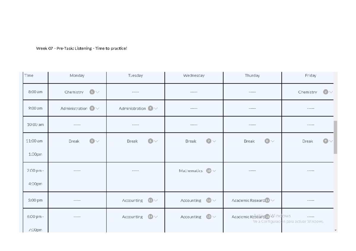 Week 07 - Listening Pre-Task Practice Guide - Studocu