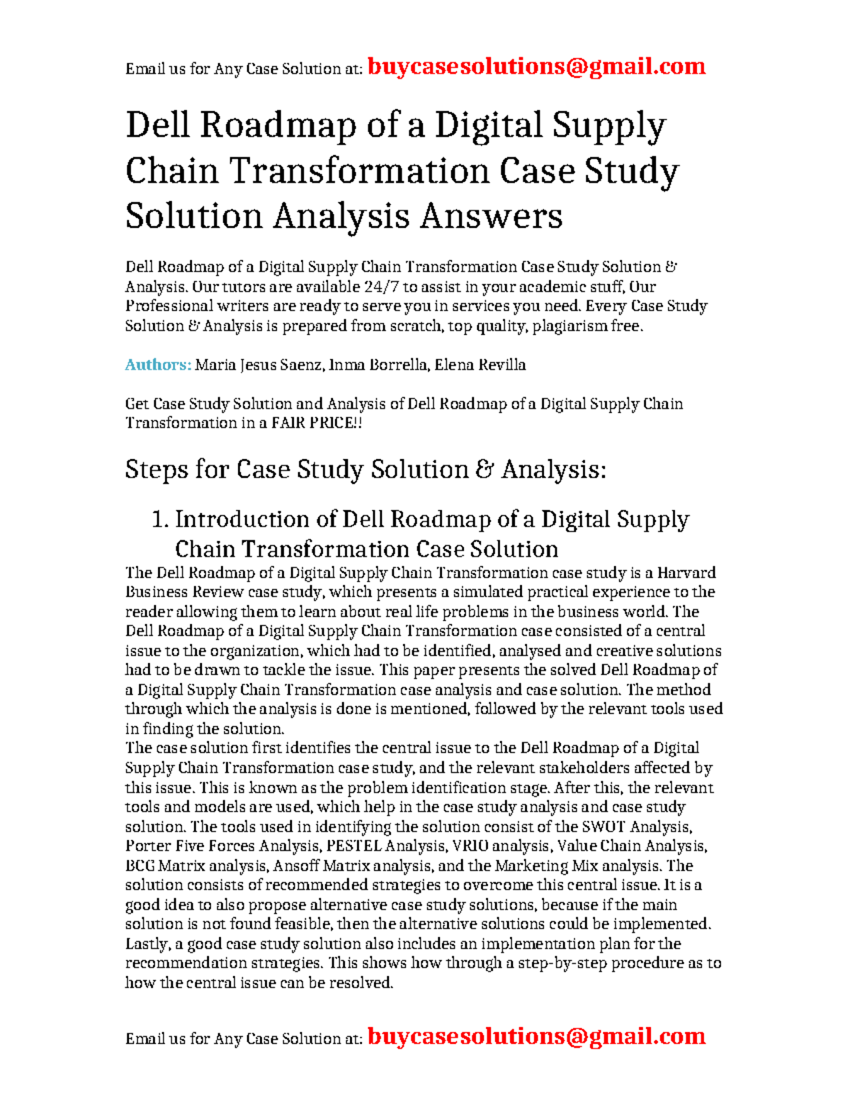 Dell Roadmap of Digital Supply Chain Transformation Case Study Solution ...