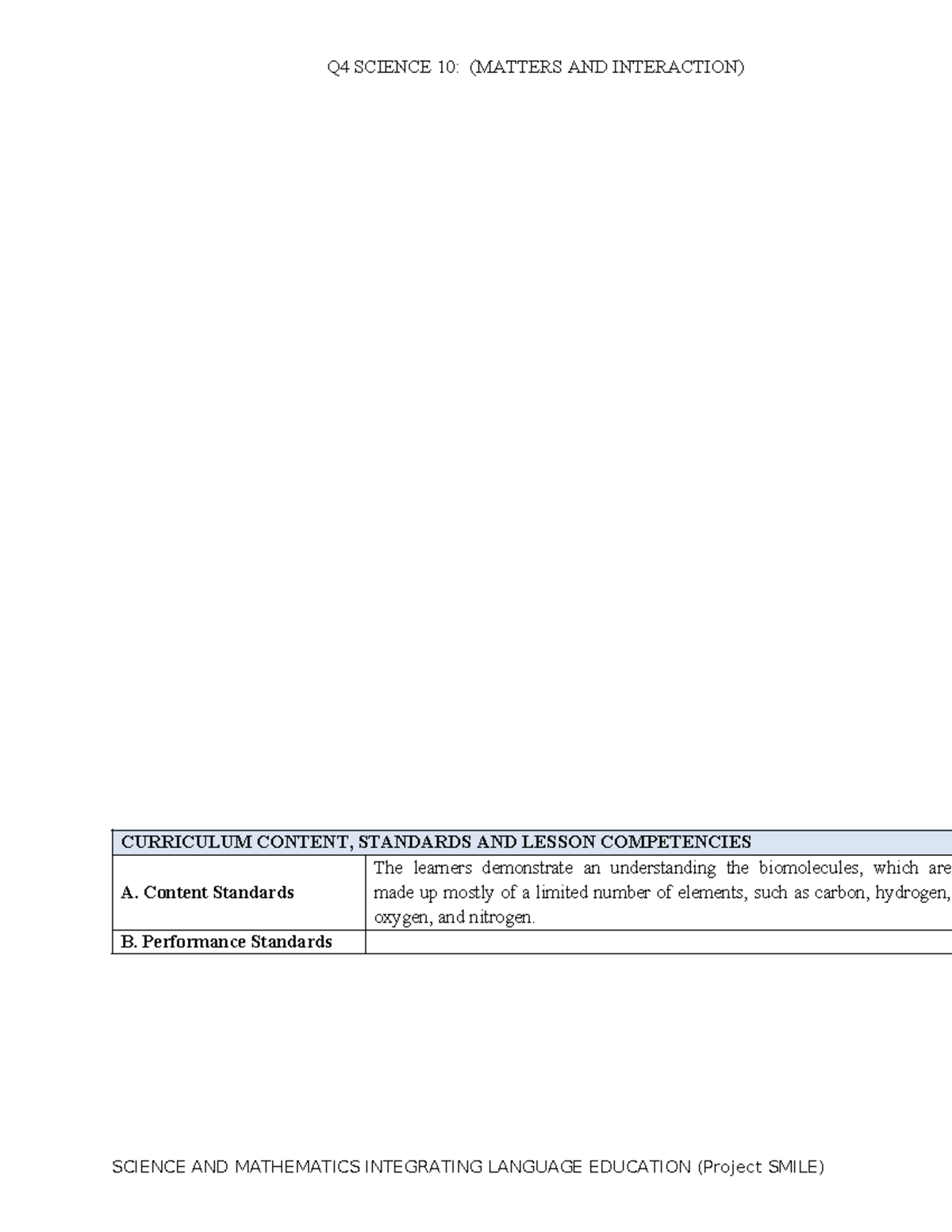 Q4 SCIENCE 10: (MATTERS AND INTERACTION) CARBOHYDRATES LESSON PLAN ...