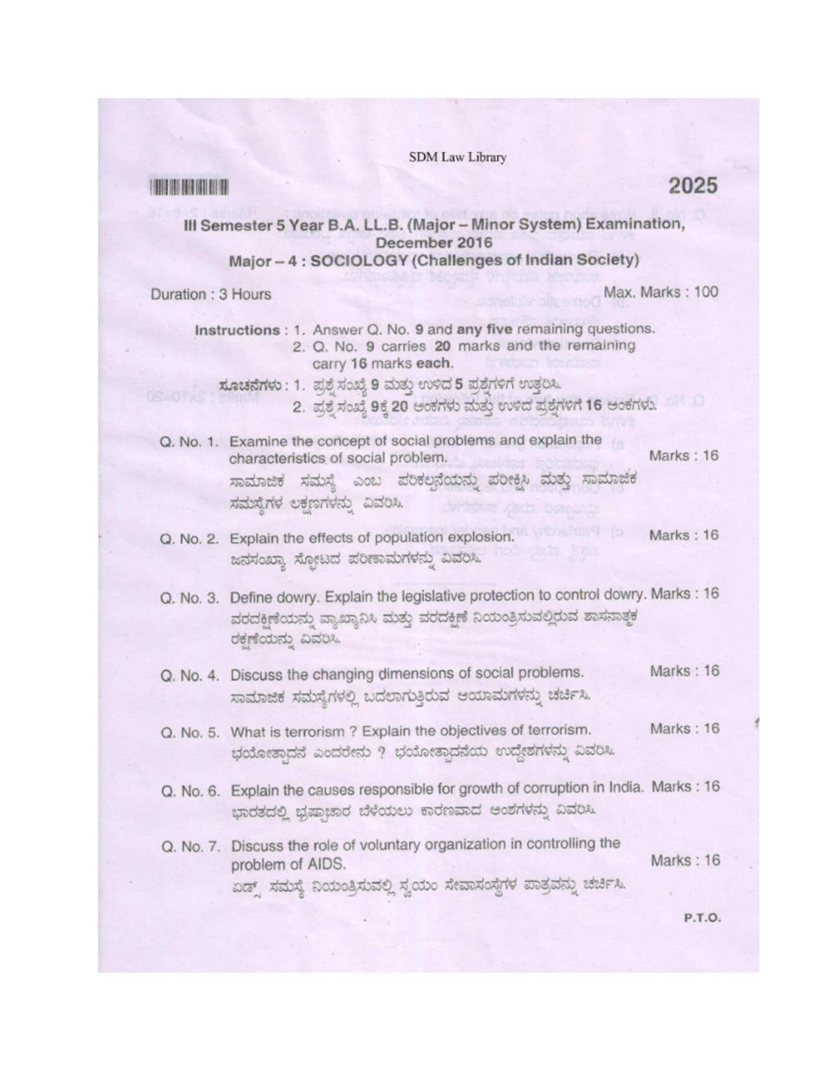 B.A. LL.B. Semester 5 Major 4: Sociology Exam Notes - 2025 - Studocu