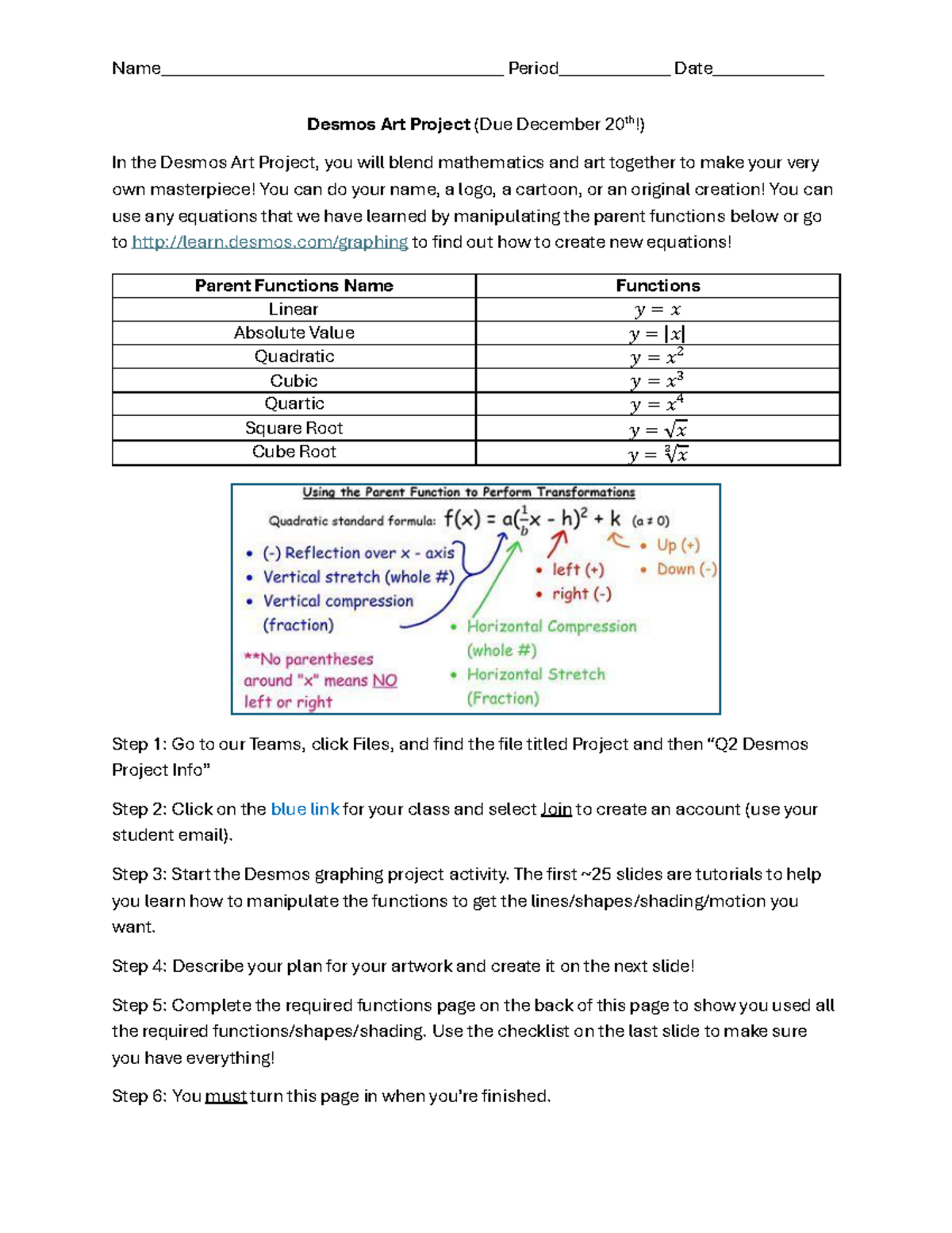 Desmos Art Project Description - Name ...