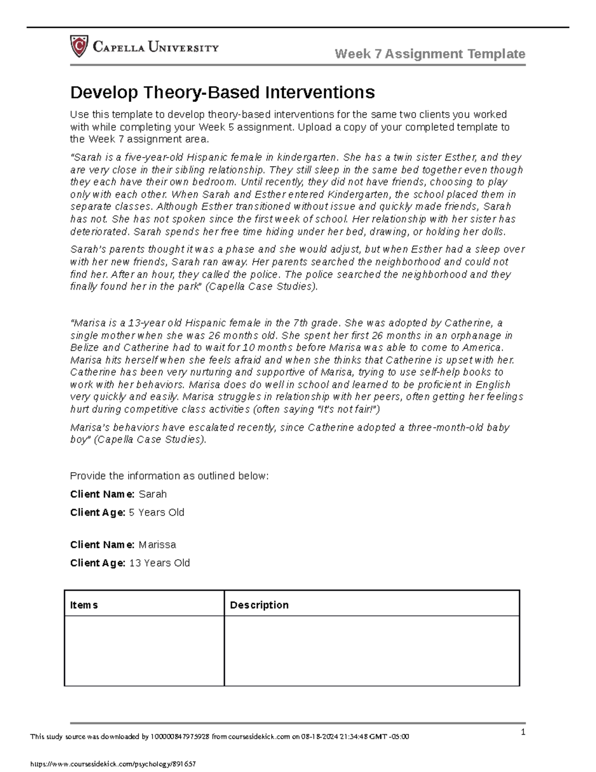 u07a01 COUN5254 Developing Theory-Based Interventions for Clients - Studocu