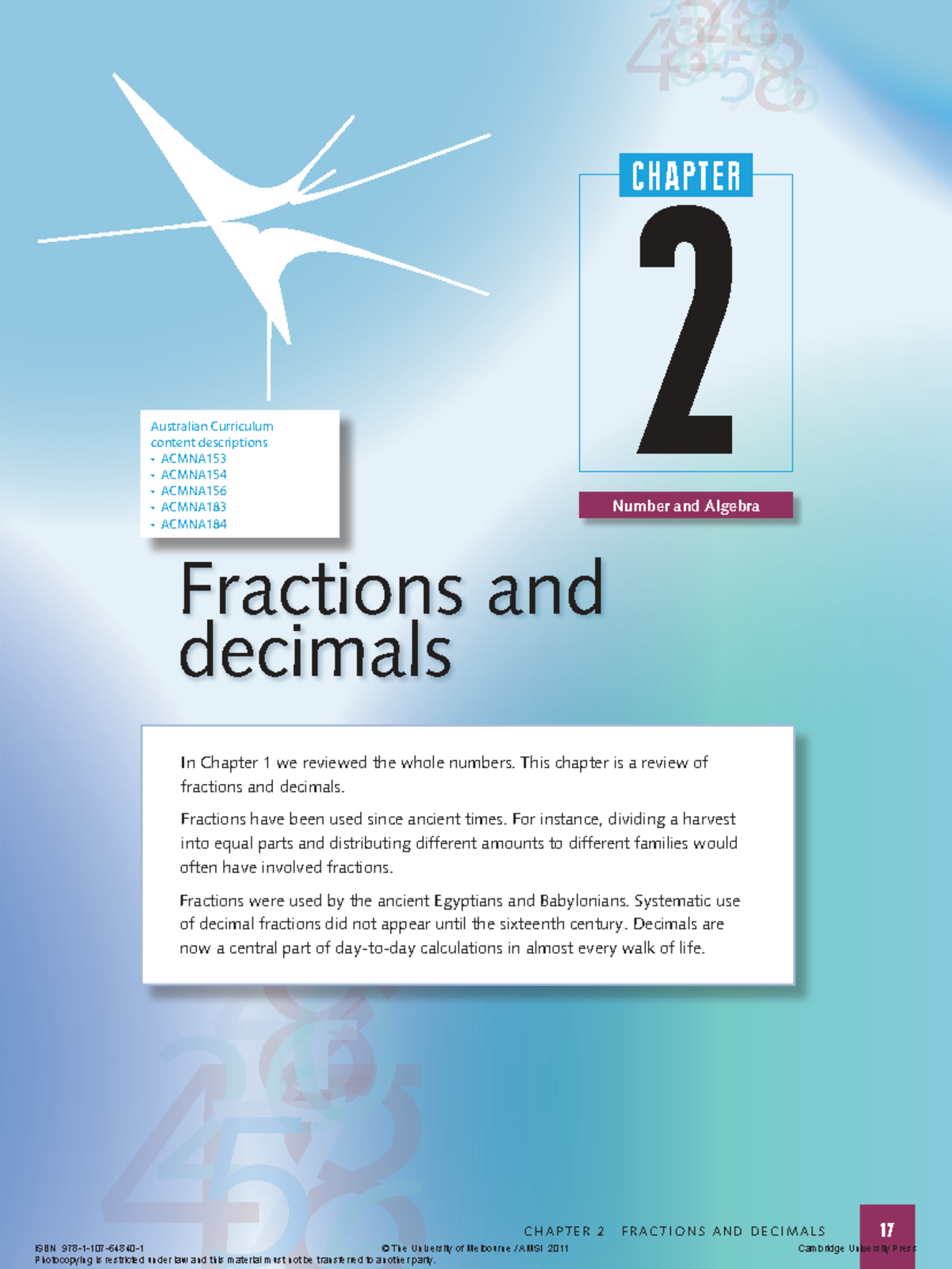 Ch 2: Fractions & Decimals - Australian Curriculum ACMNA153-ACMNA184 ...