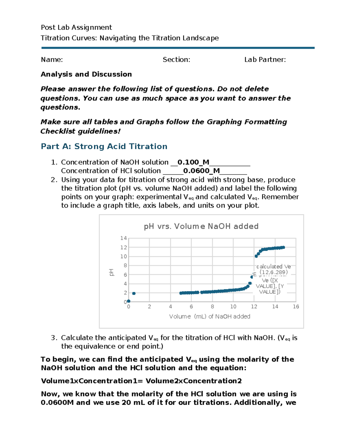 Fall 2024- Titration Curves Post-Lab Assignment Analysis and Discussion ...