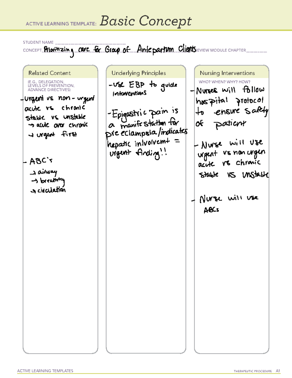 ATI Remediation - Prioritizing care for a group of antepartum clients ...
