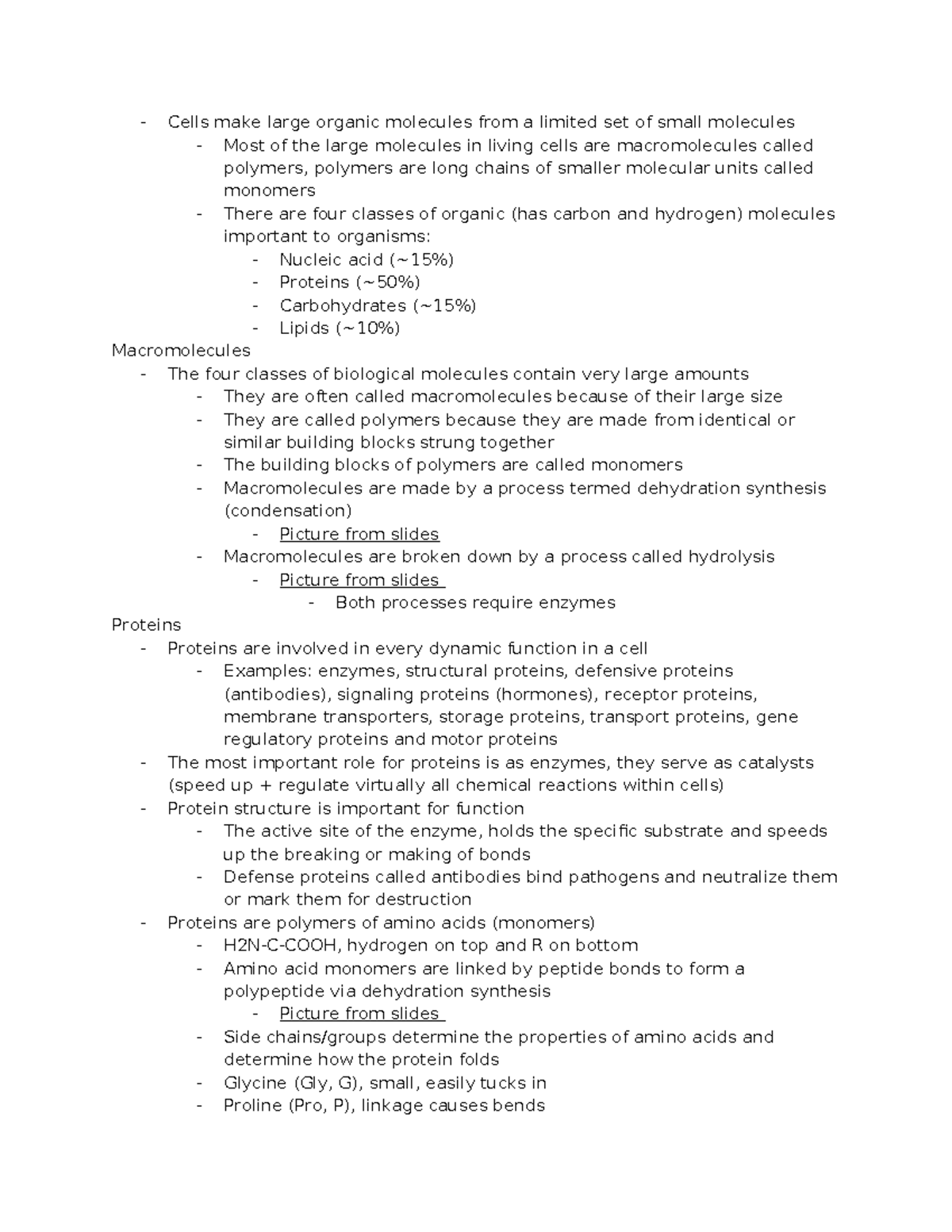 Biomolecules: Structure & Function of Proteins and Macromolecules - Studocu
