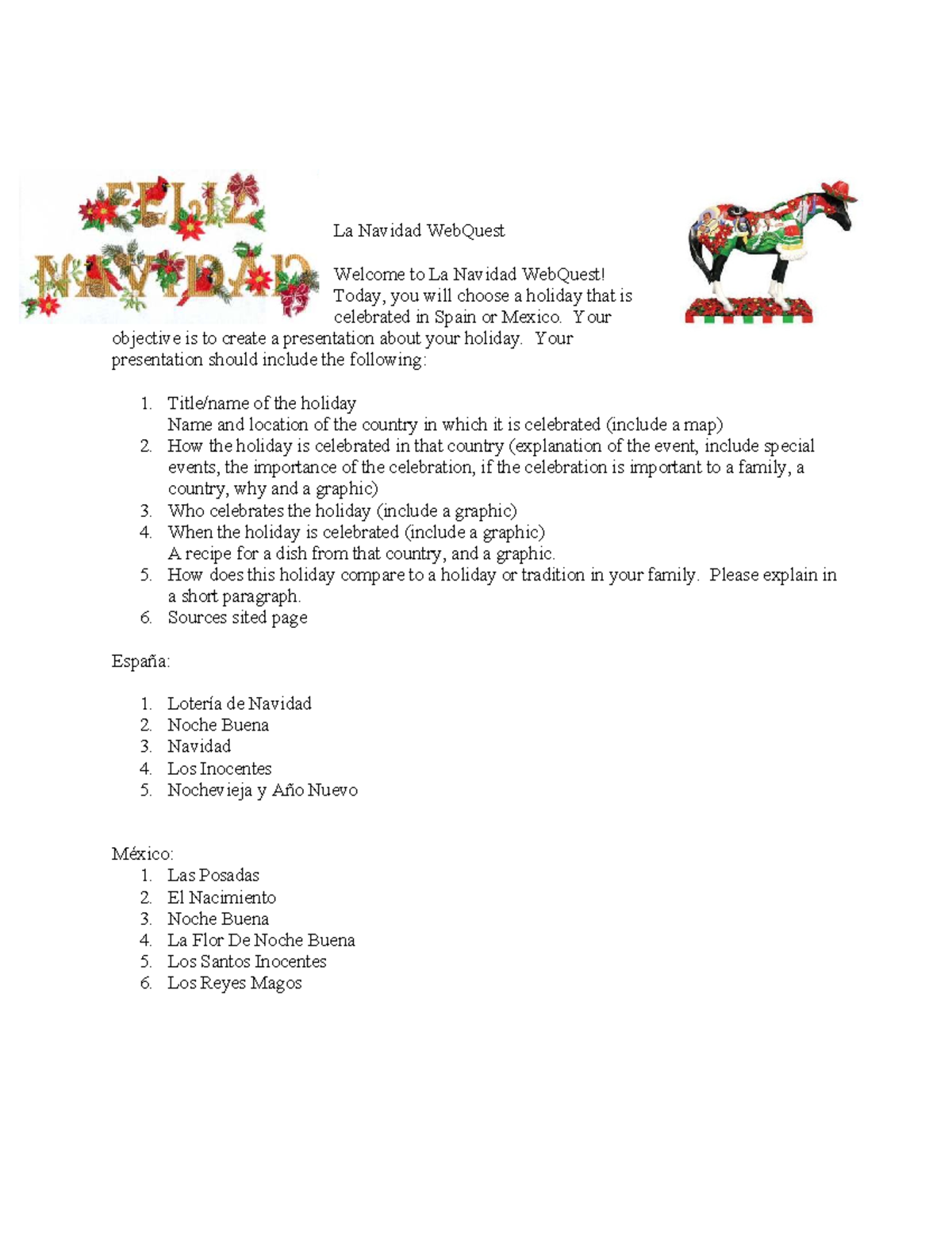 Navidad WebQuest 23: Exploring Holiday Traditions in Spain & Mexico ...