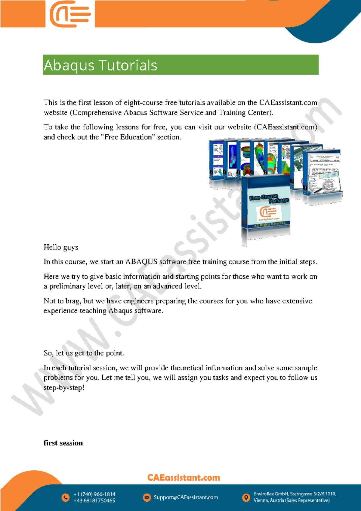 Free course Lesson 1 - abaqus - Abaqus Tutorials This is the first lesson of eight-course free ...