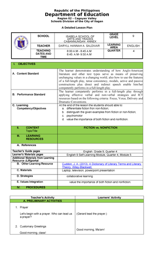 El Fili Si Juli Kabanata 30 - K- DAILY LESSON LOG School: 300524 ...