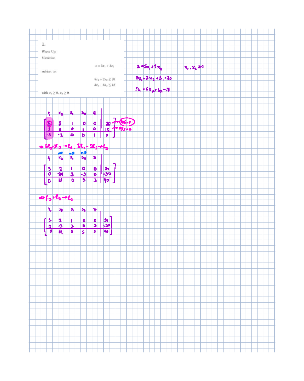 Tutorial #6 - MATH 123: Simplex Method Problem Solving - Studocu