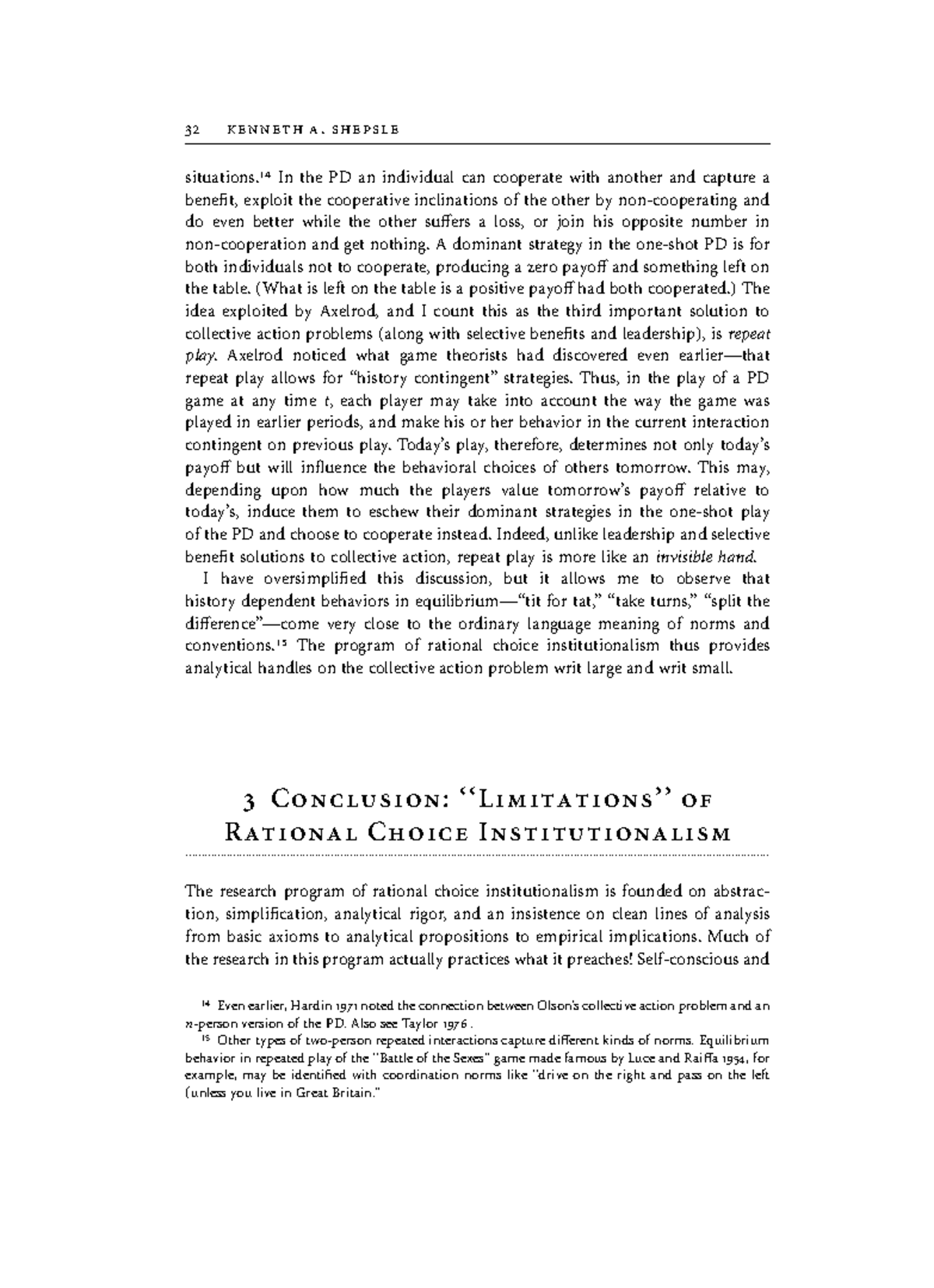 Political science-1 - situations. 14 In the PD an individual can ...