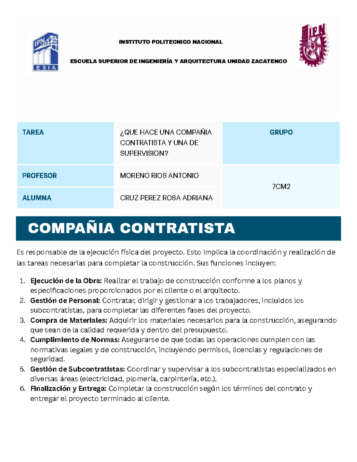 ¿QUE HACE UNA Compañia Contratista Y UNA DE Supervision - Es ...