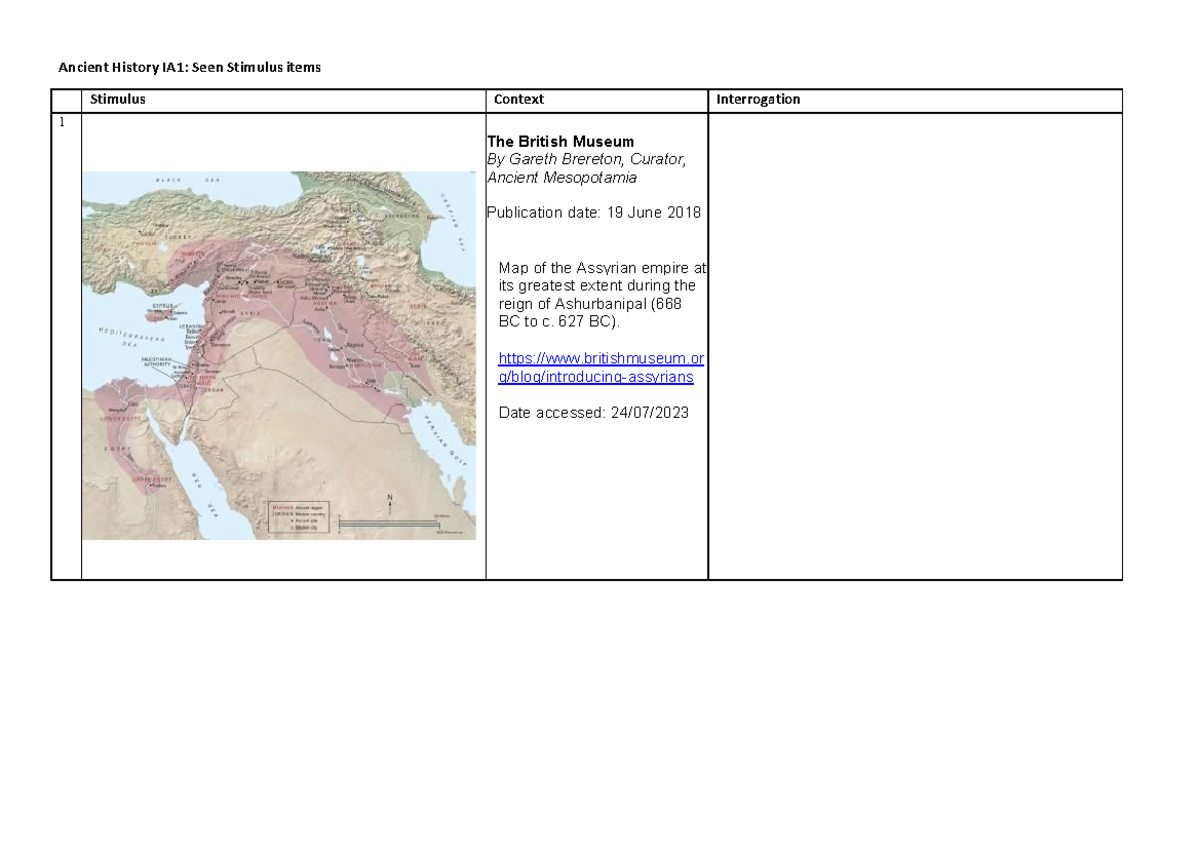 IAI AH AS U3 Seen Stimulus 2024 - Ancient History IA1: Seen Stimulus ...