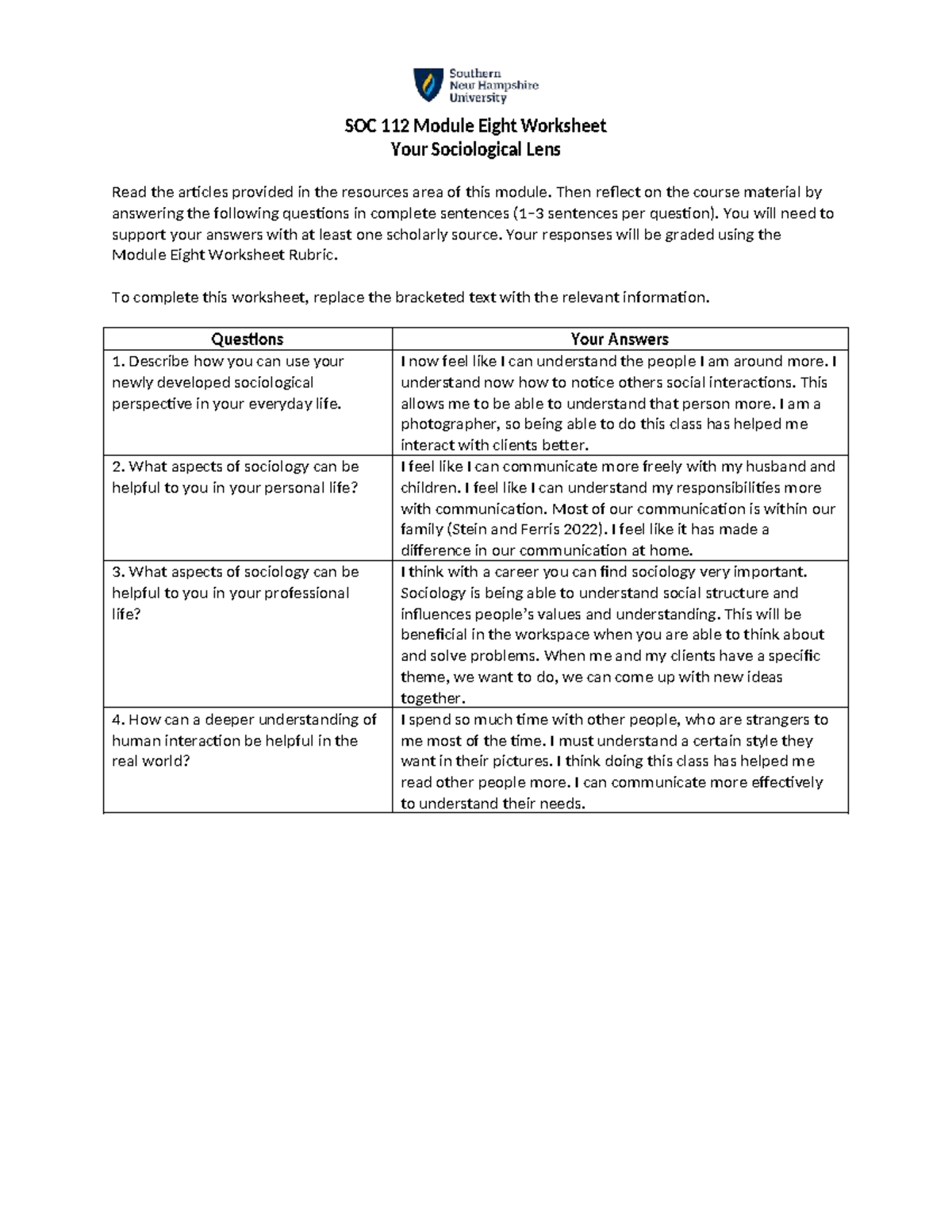 SOC 112 Module Eight Worksheet done - SOC 112 Module Eight Worksheet ...