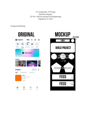 [Solved] Design a user interface for a mobile app screen On paper or using - Mobile Architecture ...