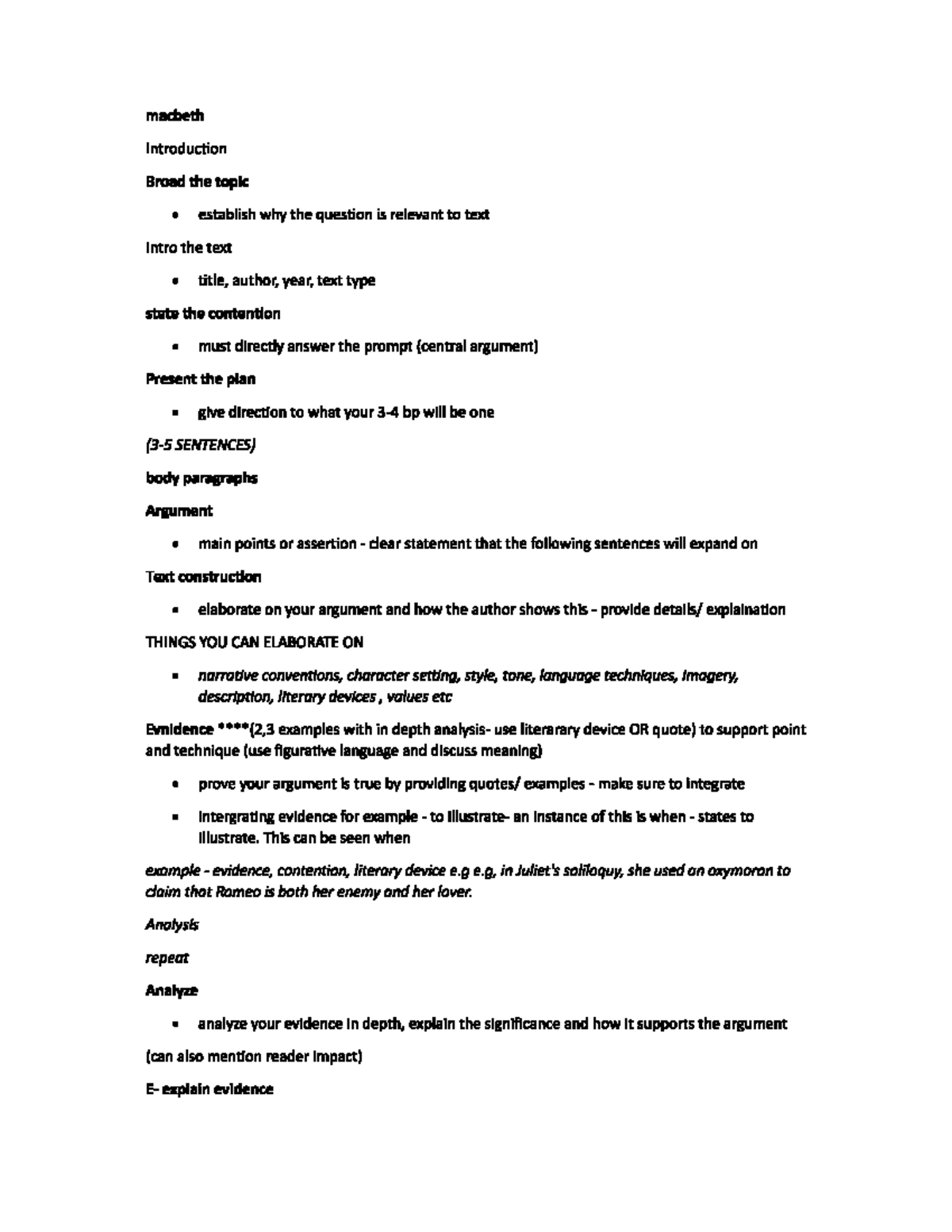 Macbeth notes - how to write an essay + relevent macbeth quotes ...