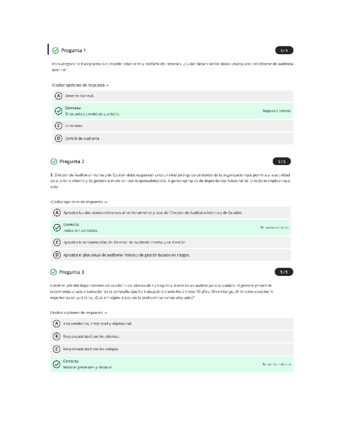 Gestión de Auditoría Examen Final - Preguntas y Respuestas Clave - Studocu