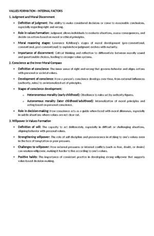 Values Formation External Factors - VALUES FORMATION- EXTERNAL FACTORS ...