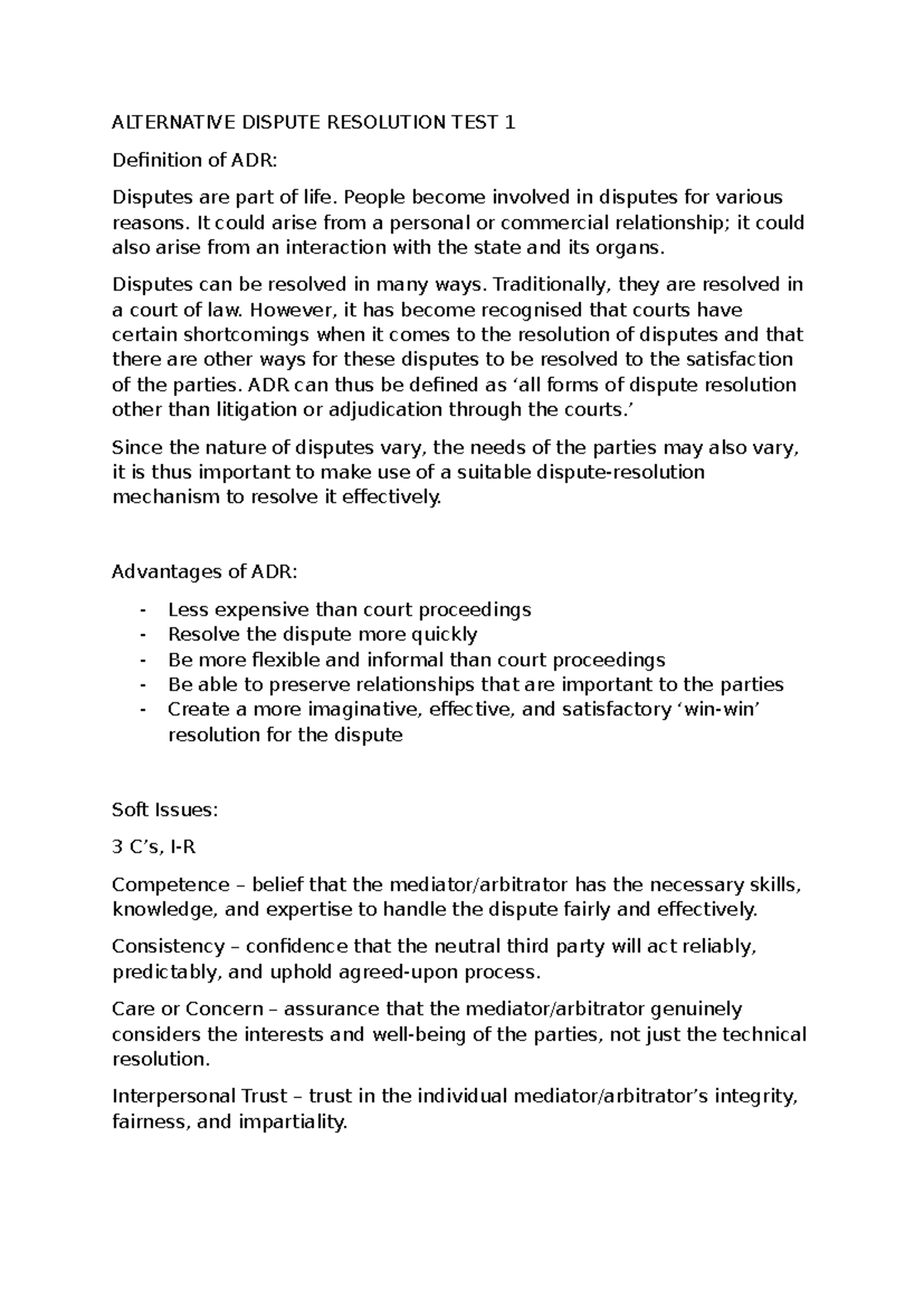 ADR 101: Key Concepts and Mechanisms in Alternative Dispute Resolution ...