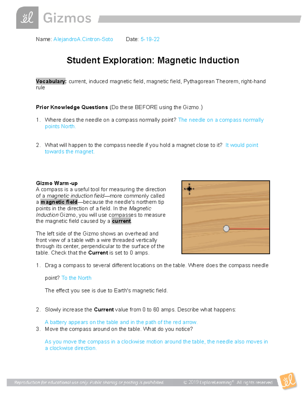 Magnetic Induction Exploration SE: Gizmo Activity Guide - Studocu