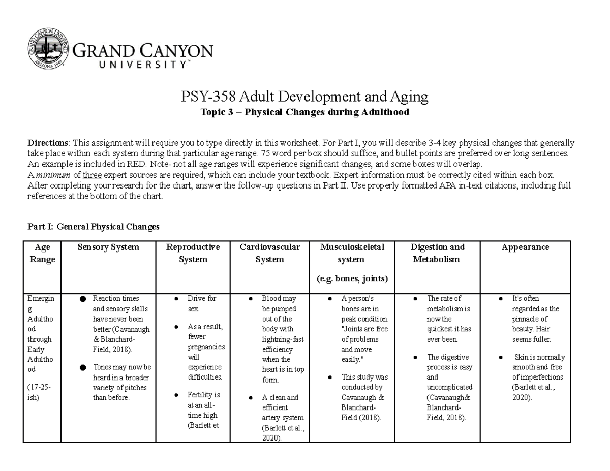 PSY-358 Physical Changes Across Adulthood: Key Stages and Insights ...