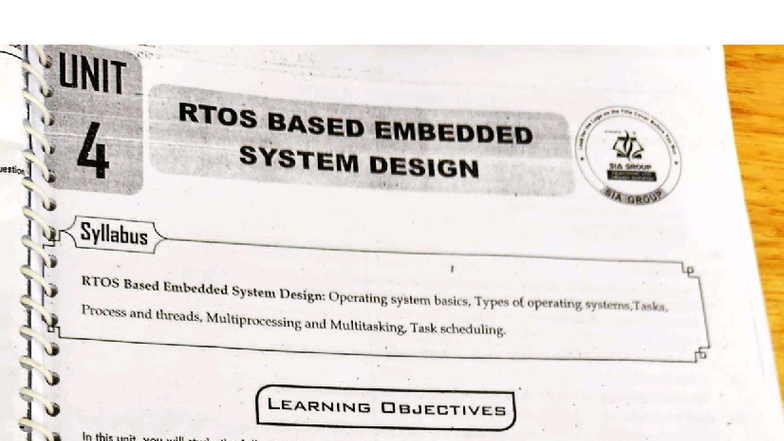 RTOS Based Embedded System Design: Unit 4 Important Questions and Notes ...