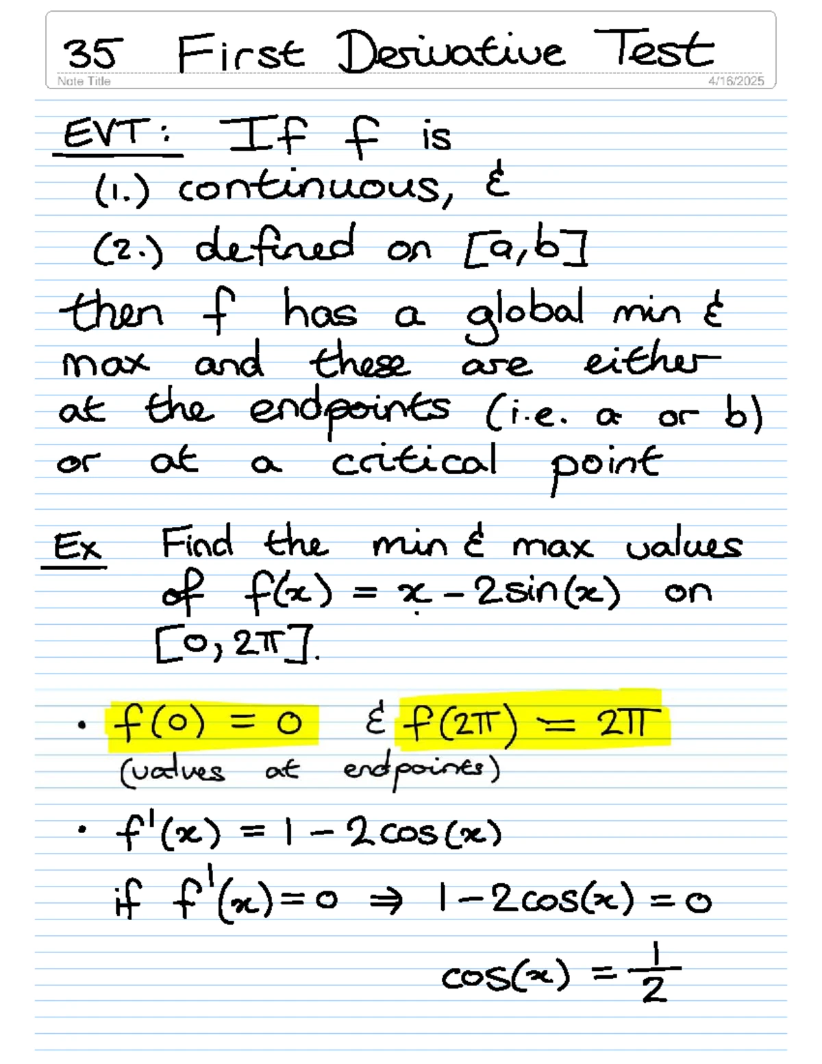Derivatives of Inverse Trig Functions - COS202 Lecture Notes - Studocu