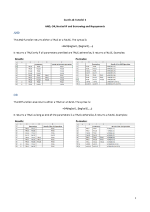 Excel Tutorial Lab2 - Excel Lab Tutorial 2 Scenario Manager and ...