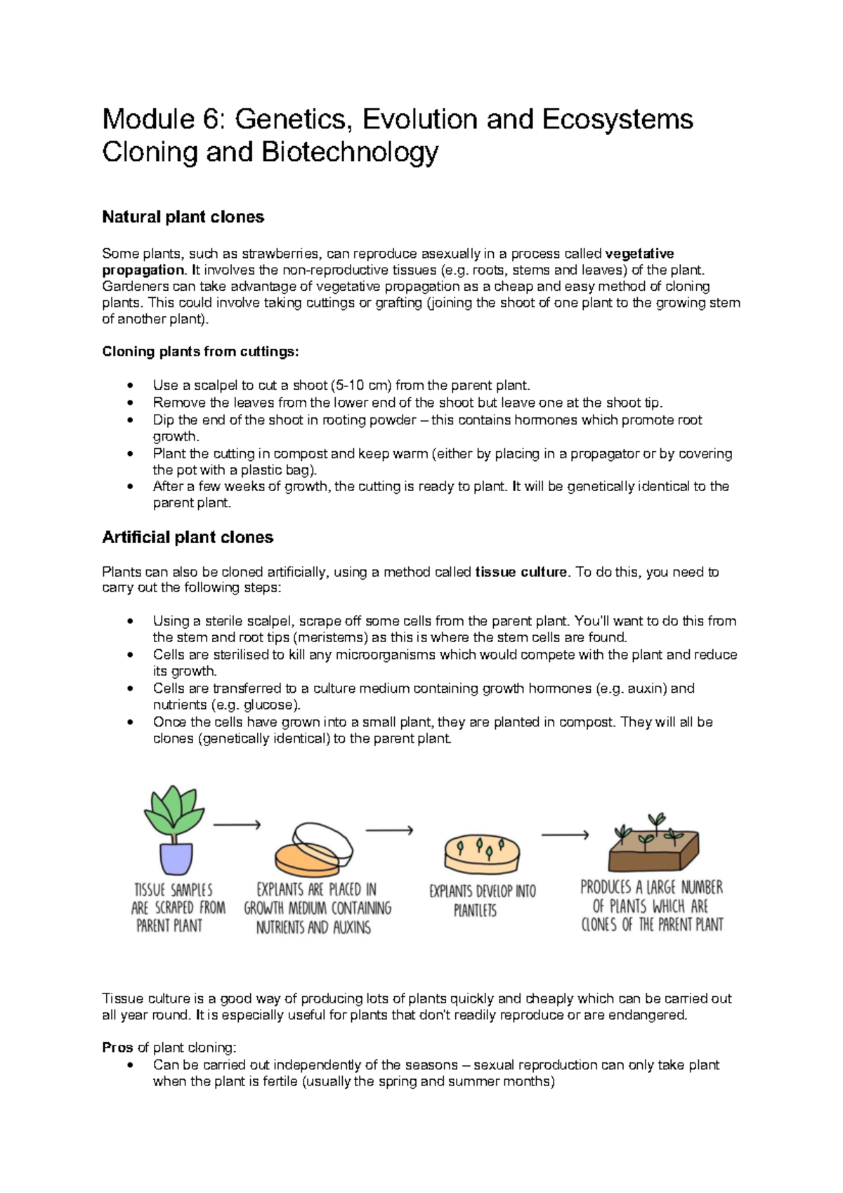 Module 6: Cloning & Biotechnology in Genetics and Ecosystems - Studocu