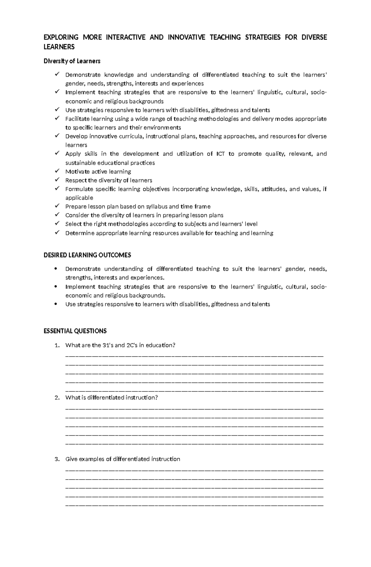 Innovative Teaching Strategies for Diverse Learners: A Comprehensive ...