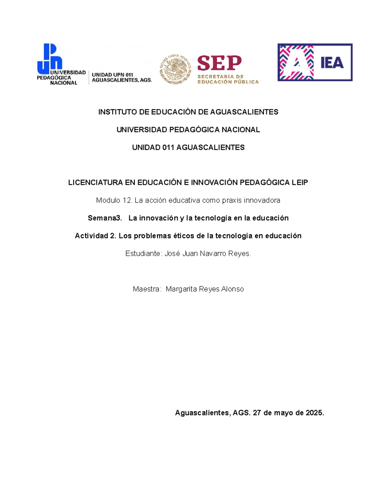 Modulo 12: Innovación y Tecnología en la Educación - LEIP - Studocu