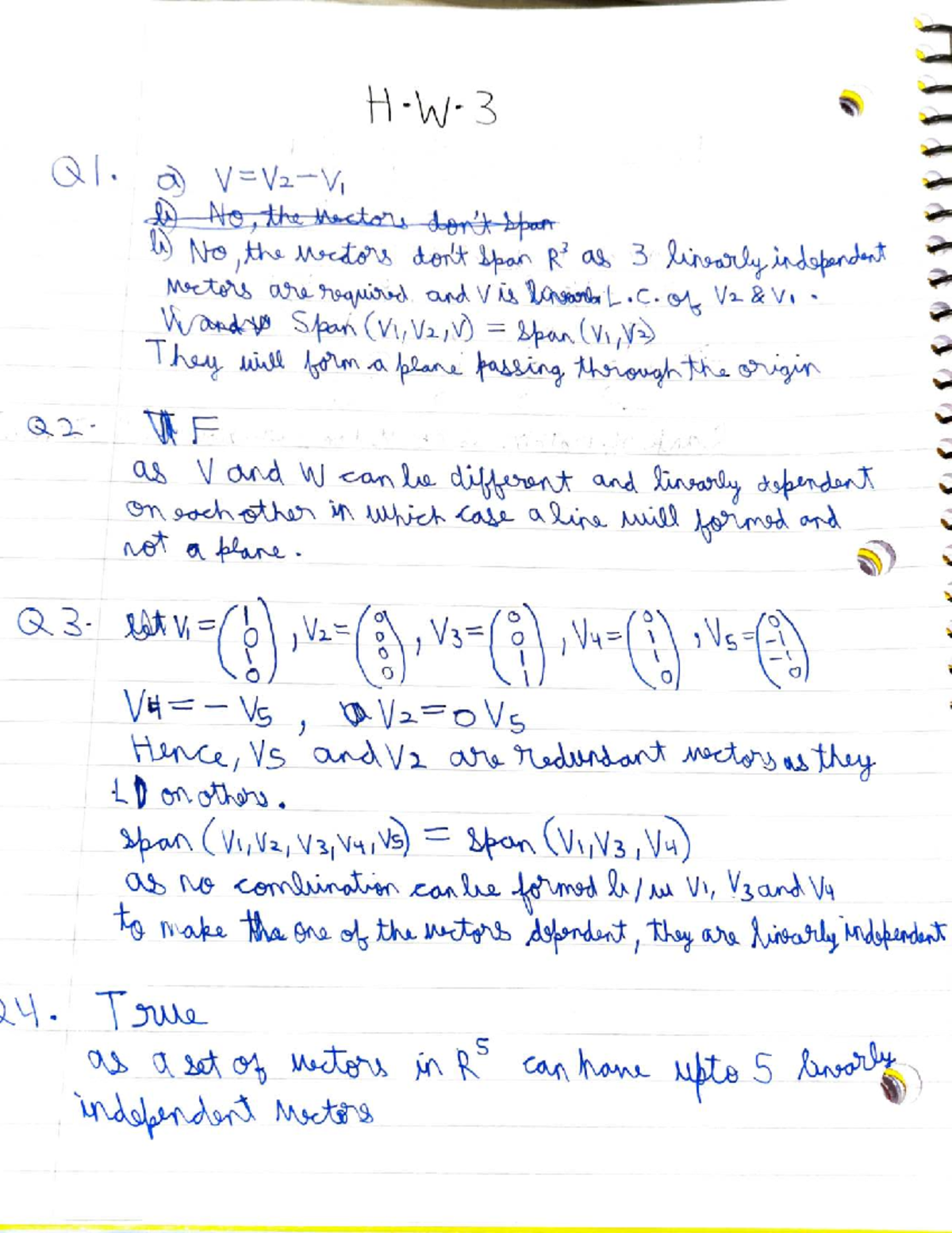 Math 235 HW 3 - Solutions to Linear Independence Problems - Studocu