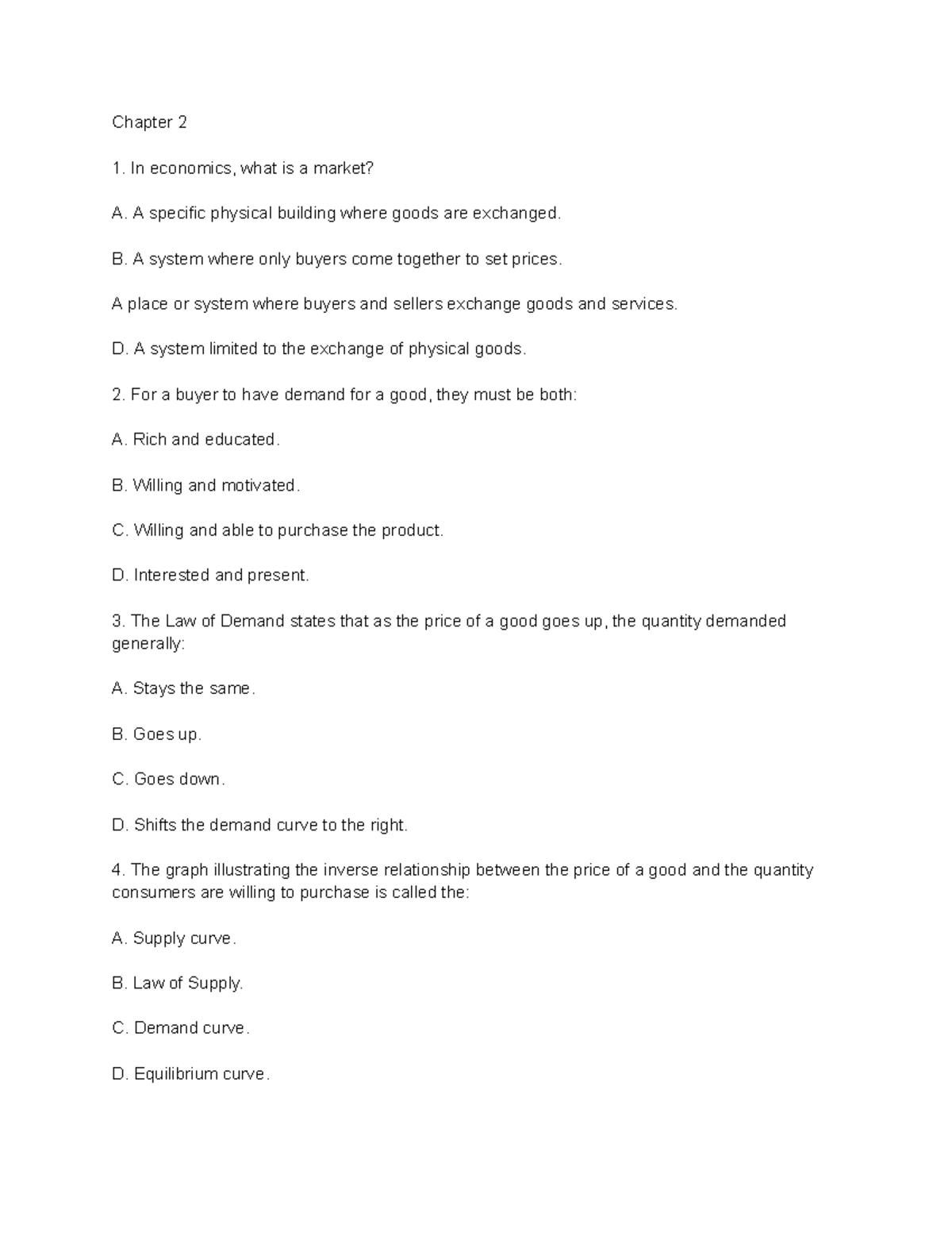 Economic Principles: Demand, Supply, and Consumer Choice Notes (ECO 101 ...