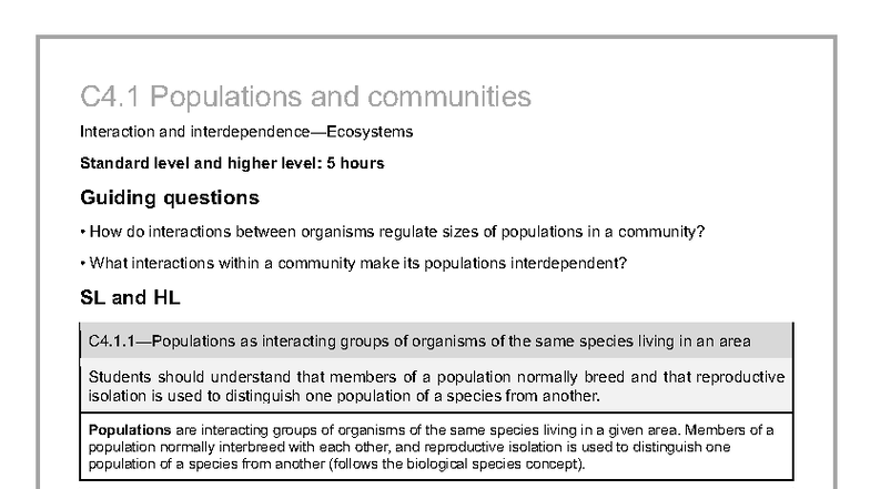 C4.1 Populations and Communities: Interactions and Estimation Methods ...