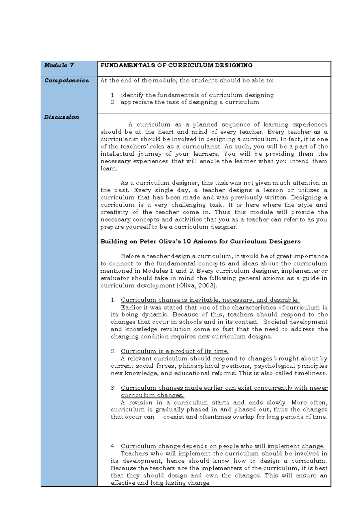 EDUC17b-Mid-Module 3: Fundamentals of Curriculum Designing Overview ...