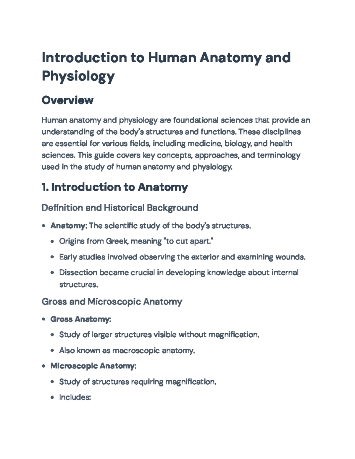 Introduction to Human Anatomy and Physiology: Key Concepts and Terminology - Introduction to ...
