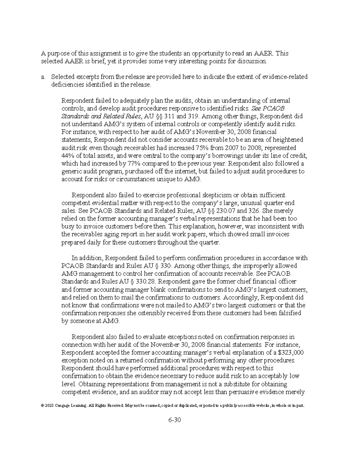 Auditing a Risk-Based Approach: AAER Analysis (2024) - Studocu
