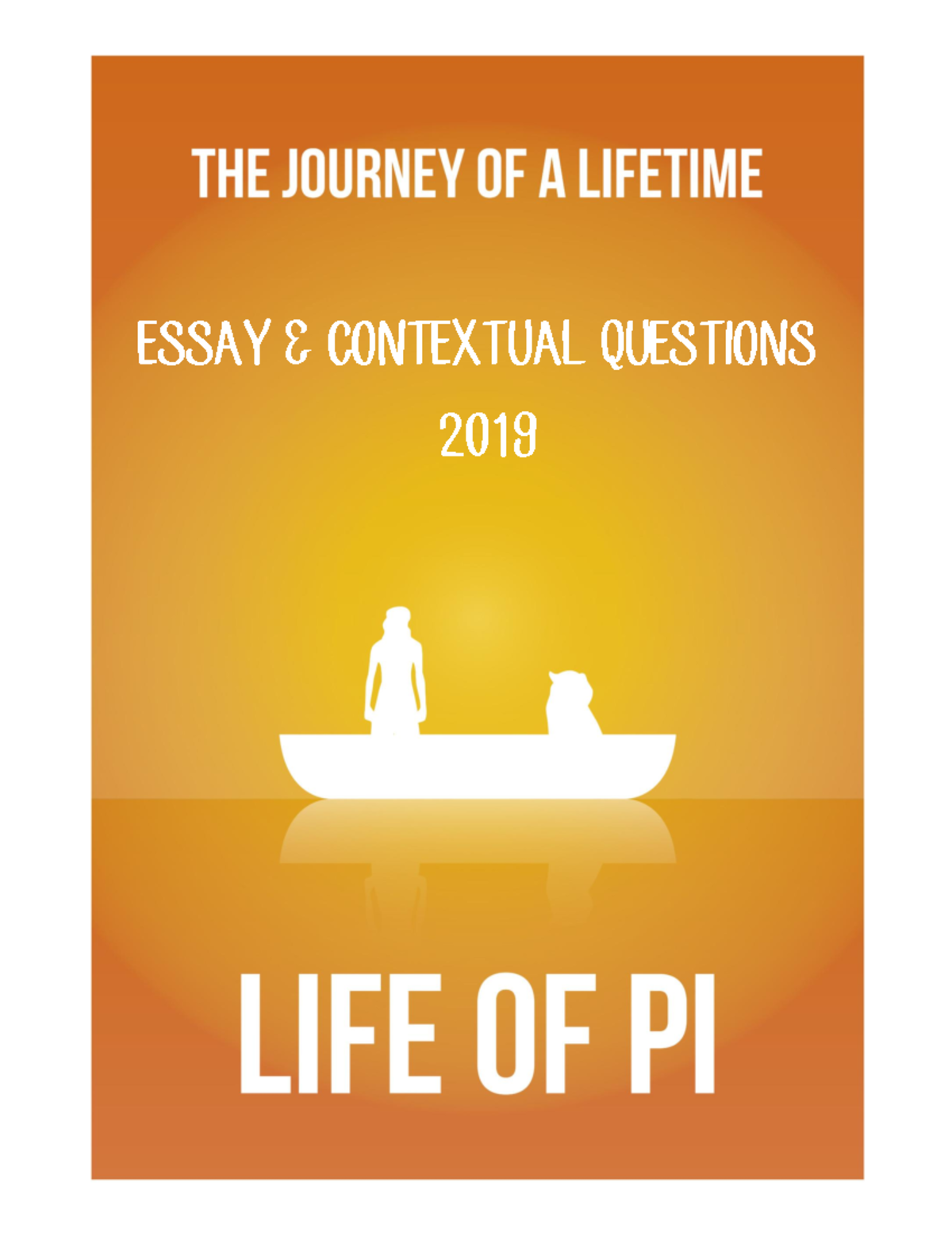 Grade 12 HL Life of Pi Essay & Contextual Questions Compilation - Studocu