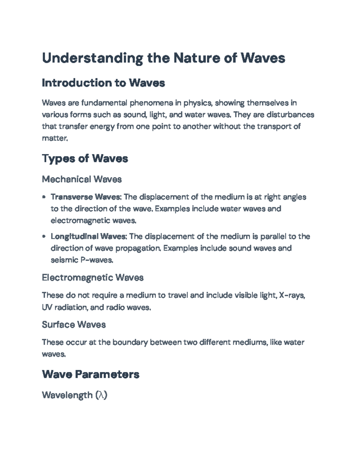 Understanding Waves: Types, Properties, and Real-World Applications - Understanding the Nature ...