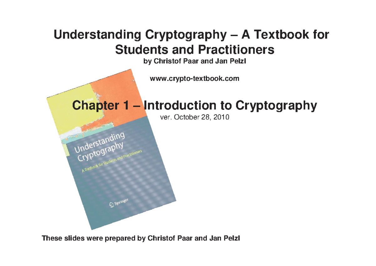 Understanding Cryptography (CS101) Chapter 1: Intro to Crypto ...