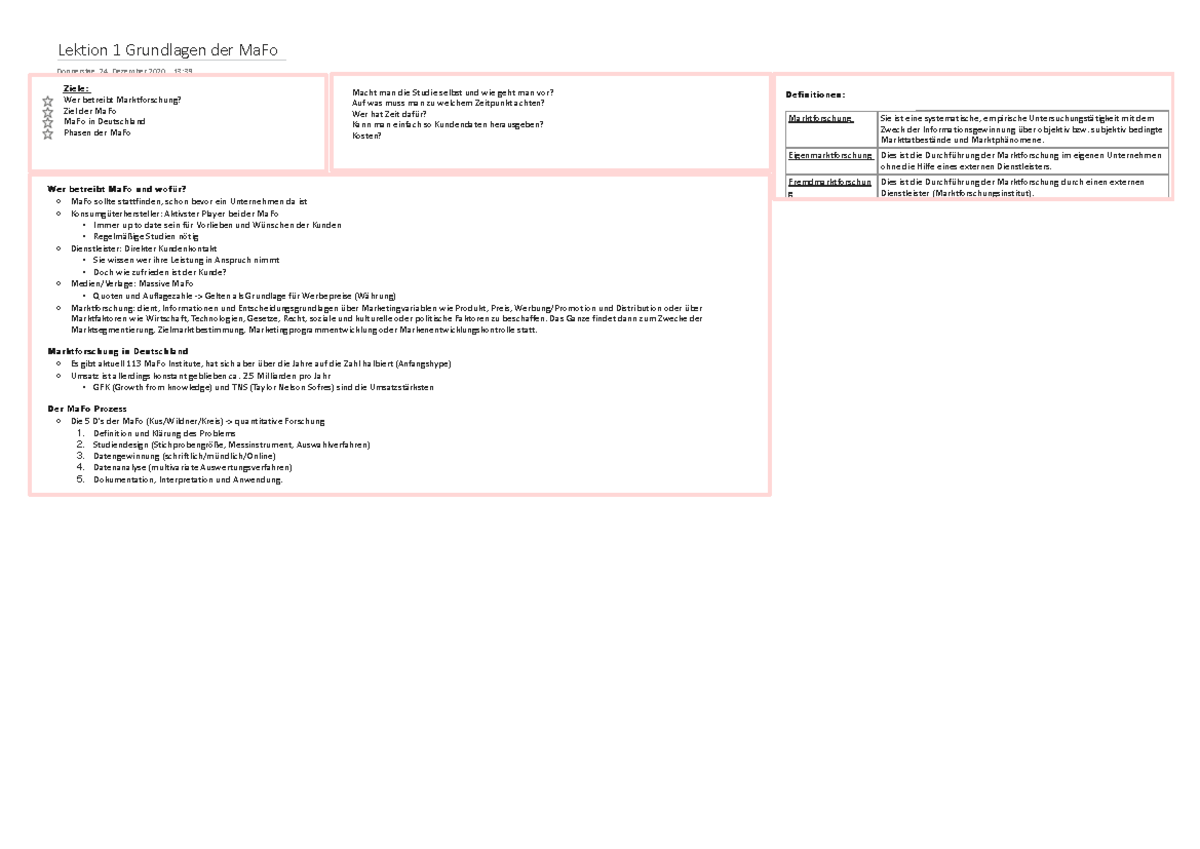 Lektion 1 - Grundlagen der MaFo - Lektion 1 Grundlagen der MaFo ...