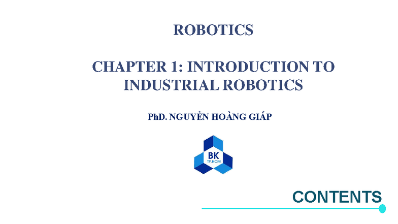 NHG Lecture: Robotics 1 - Introduction to Industrial Robotics - Studocu